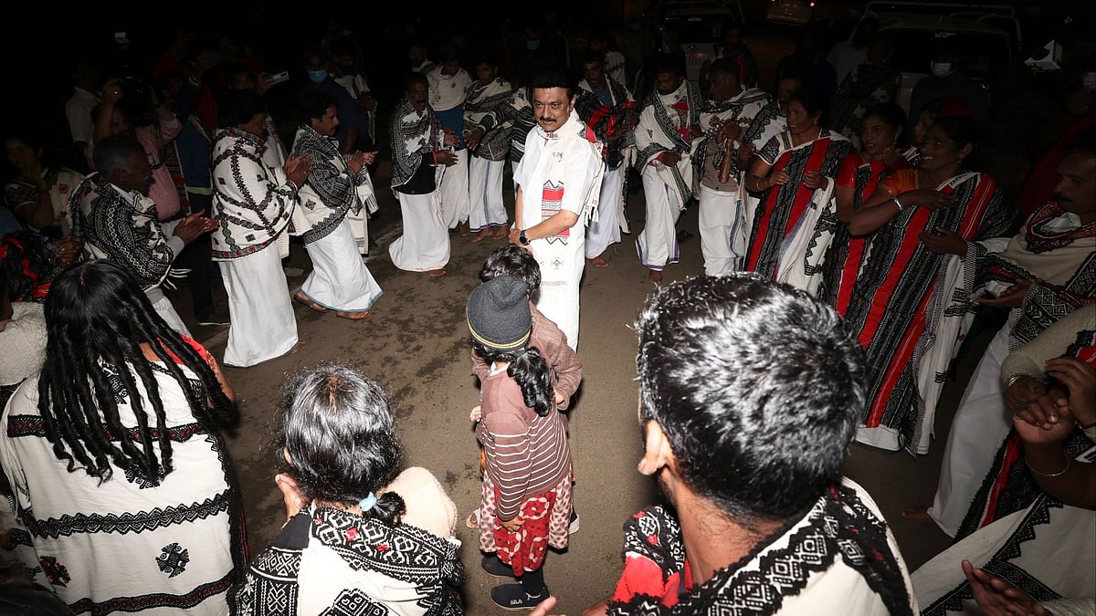 Chief Minister MK Stalin dancing with Tribe