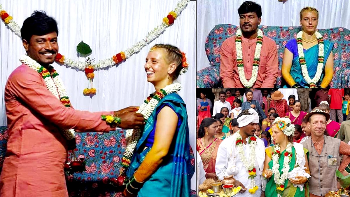 Karnataka Auto driver marries a Belgium girl in Hampi