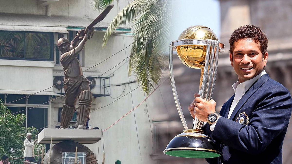 Sachin Tendulkar statue built at the Wankhede Stadium in Mumbai
