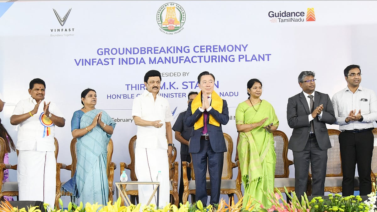 Tuticorin Vinfast E-Vehicle Manufacturing Unit laying foundation