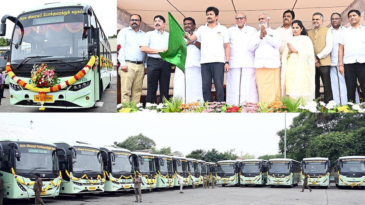Minister Udhayanidhi Stalin inaugurated the operation of new BS VI buses