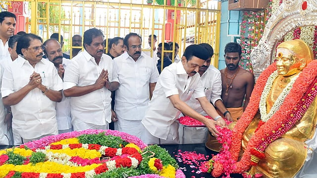 Pasumpon muthuramaling devar 116 Guru poojai cm Stalin visit
