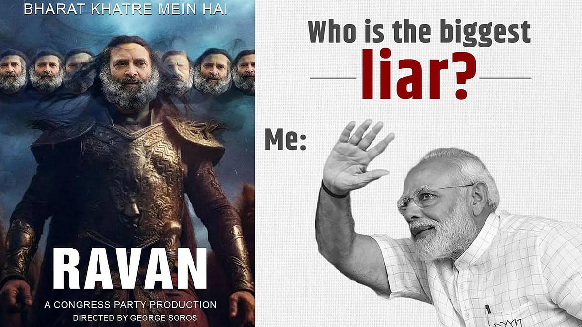 BJP And Congress Engage In Poster War: Rahul Gandhi Portrayed As 'Ravan ...