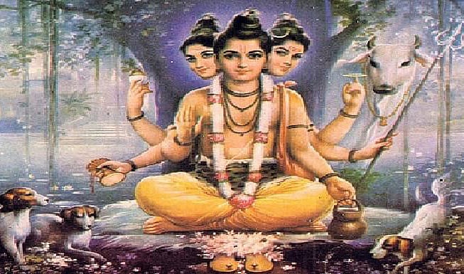 The triple deity form Lord Sri Dattatreya