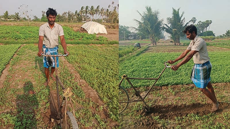 சைக்கிளை ஏர்கலப்பையாக மாற்றிய புதுமை விவசாயி ரமேஷ்! | Innovative farmer ...