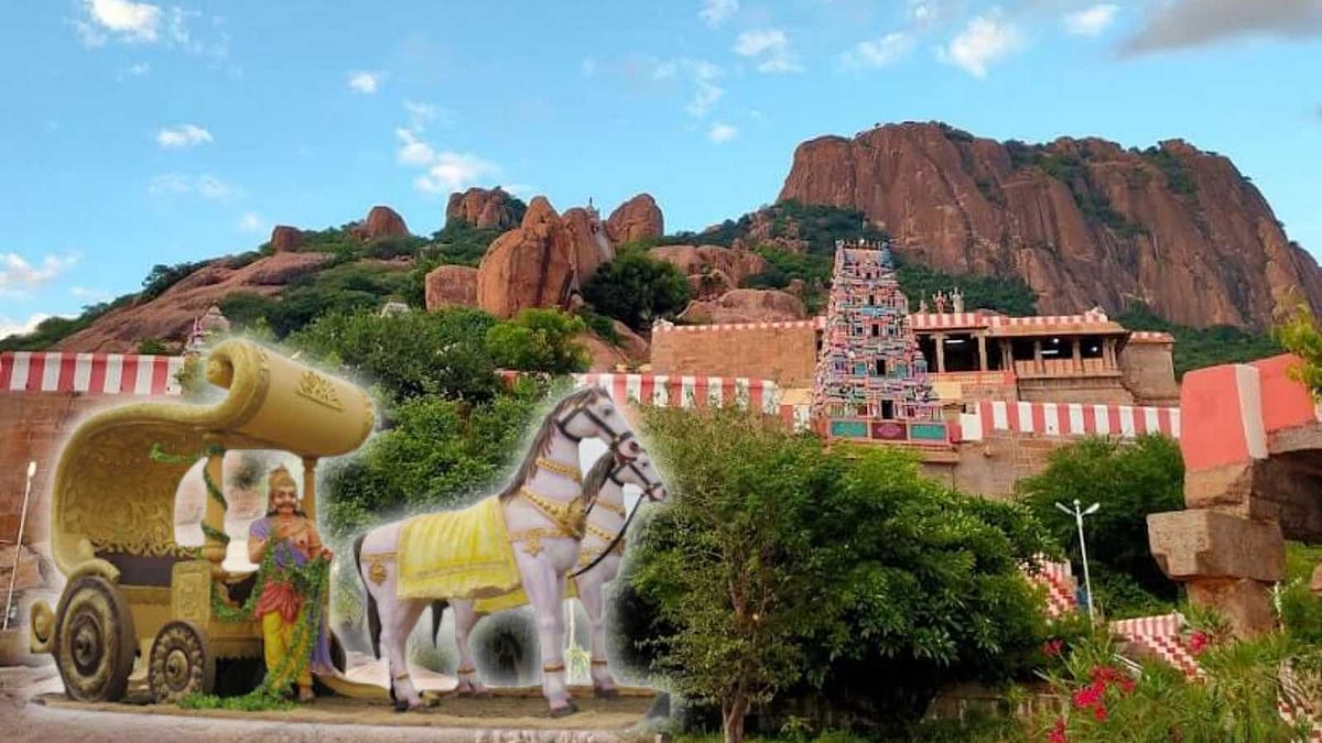 பரம்பு மலை சிவன் கோயில் - முல்லைக்கு தேர் கொடுத்த பாரியின் சிற்பம் ...