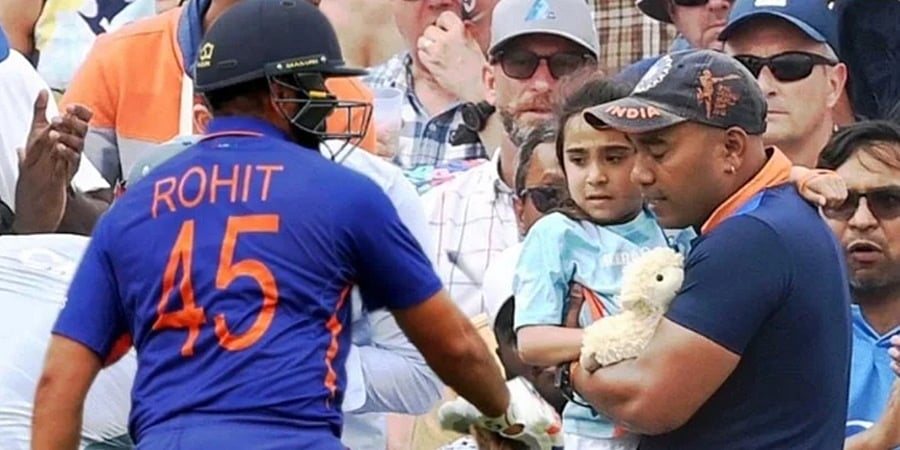 ತಮ್ಮ ಸಿಕ್ಸರ್ ನಿಂದ ಗಾಯಗೊಂಡಿದ್ದ ಬಾಲಕಿ ಭೇಟಿ ಮಾಡಿದ ರೋಹಿತ್ ಶರ್ಮಾ; ಟೀಮ್ ...