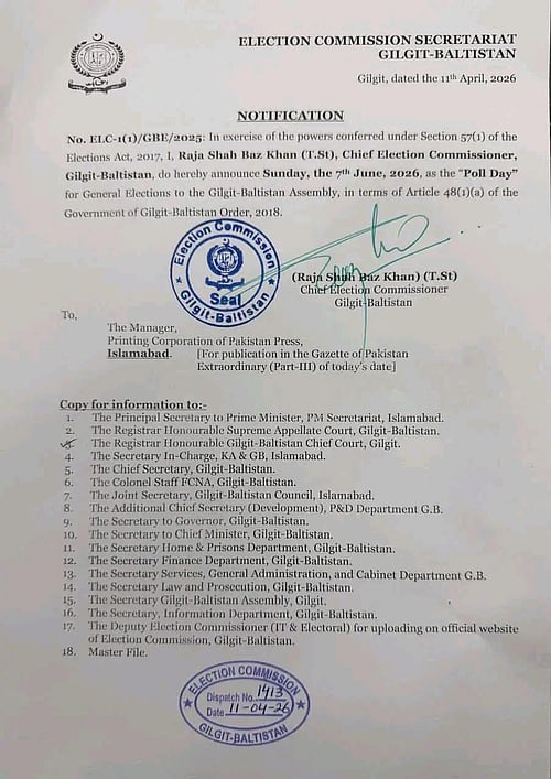 Gilgit-Baltistan Elections 2026 Set for June 7 After Delays