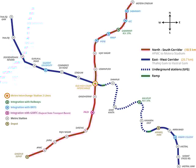 A guide to Ahmedabad Metro: Routes, fares, stations, and future ...