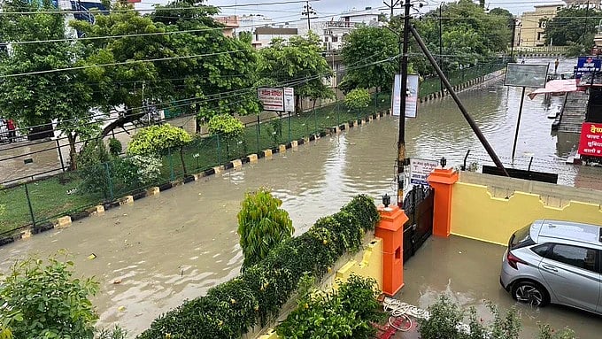 Severe waterlogging, roads cave in after downpour in Lucknow