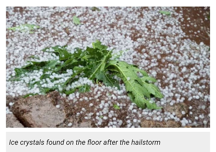 Rain Storm Leaves Ice Crystals on Ground