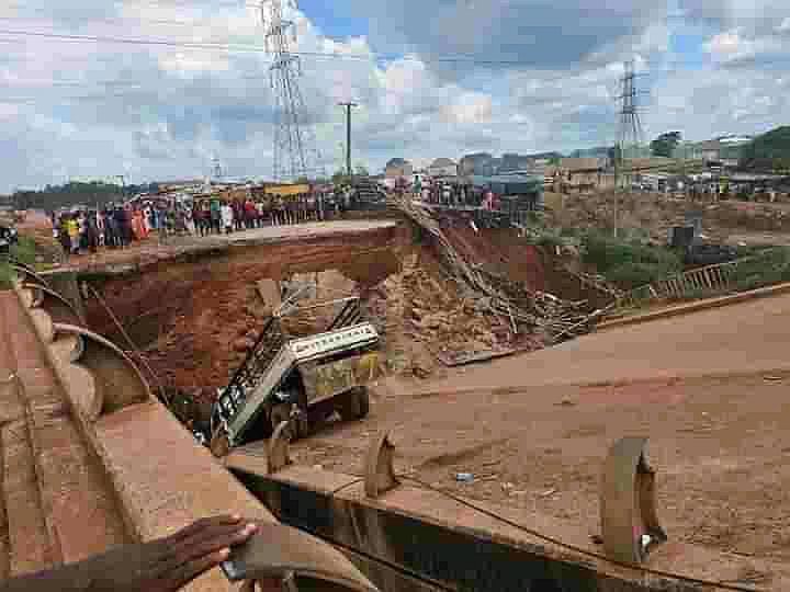 Breaking: Bridge Collapses Along Enugu-Port Harcourt Expressway