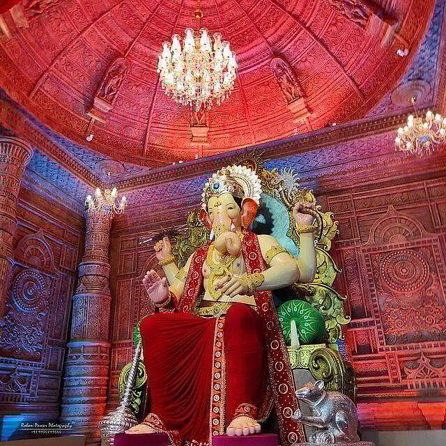 lalbaugcha raja auction gold modak necklace bike offered to lalbaugcha-raja