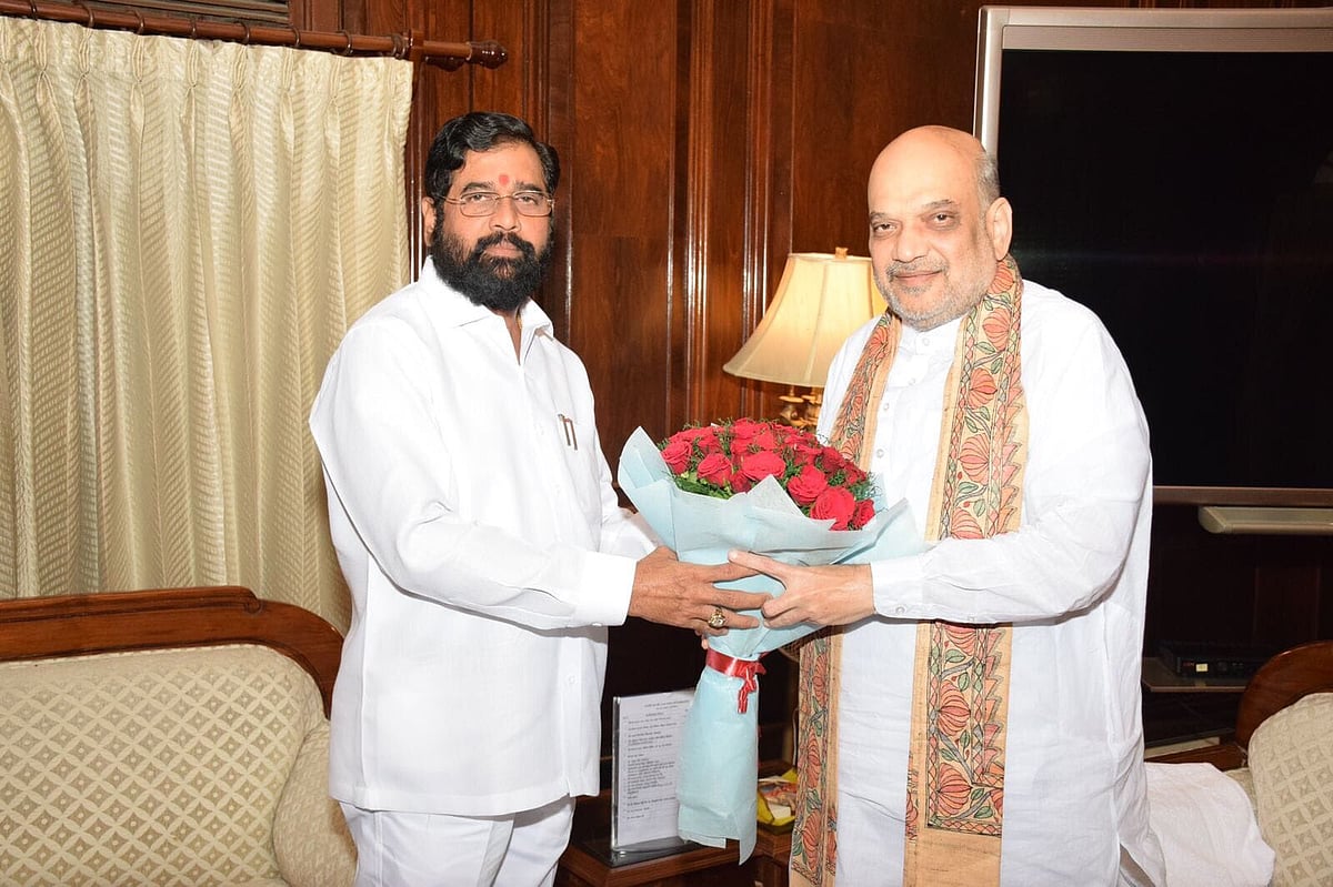 cm Eknath Shinde met Amit Shah late at night