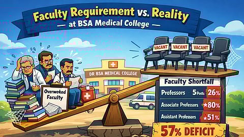 Critical Faculty Shortage at Delhi’s BSA Medical College