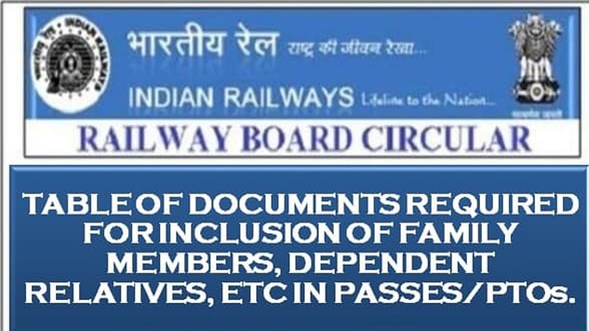 Railway Board lists documents needed to avail travel passes for ...