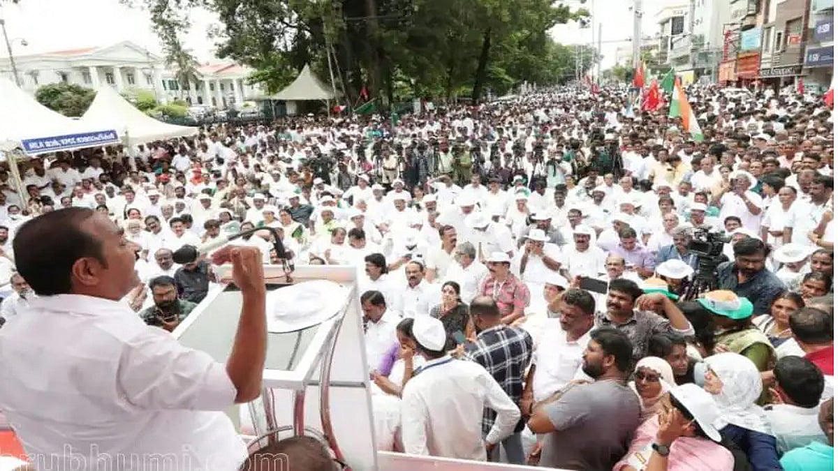 UDF protests outside Kerala Secretariat against drug menace, 'rising ...