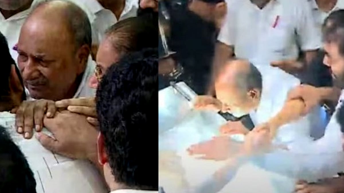 പ്രിയ സുഹൃത്തിനെ കണ്ട് പൊട്ടിക്കരഞ്ഞ് എകെ ആന്‍റണി; ദർബാർ ഹാളിൽ പൊതു ദ ...