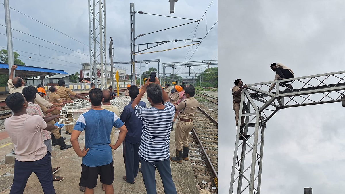 അങ്കമാലി റെയിൽവേ സ്‌റ്റേഷനിൽ ടവറിന് മുകളിൽകയറി യുവാവിന്റെ ആത്മഹത്യാ ...