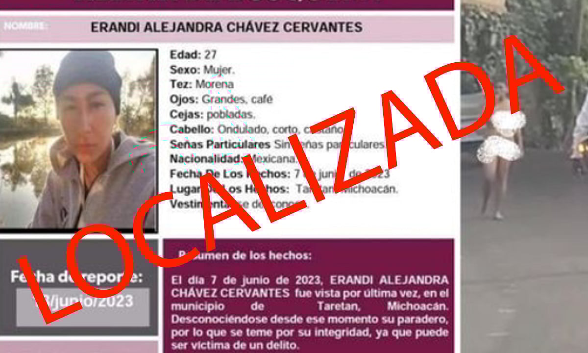 Ubican a Erandi de luego haber sido vista deambulando en Morelia