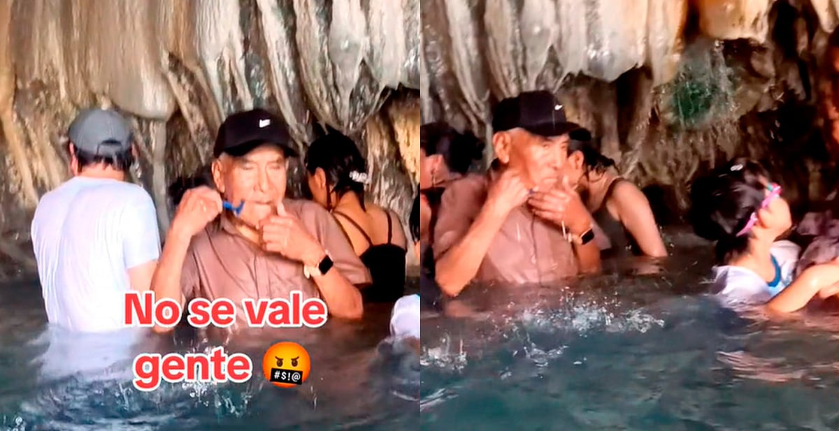 Hombre se afeita en las Grutas de Tolantongo, Hidalgo y causa controversia [Video Viral]
