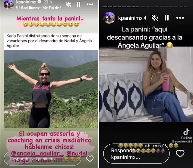 Karla Panini, enamorada, ofrece asesoría a Nodal y a Ángela Aguilar