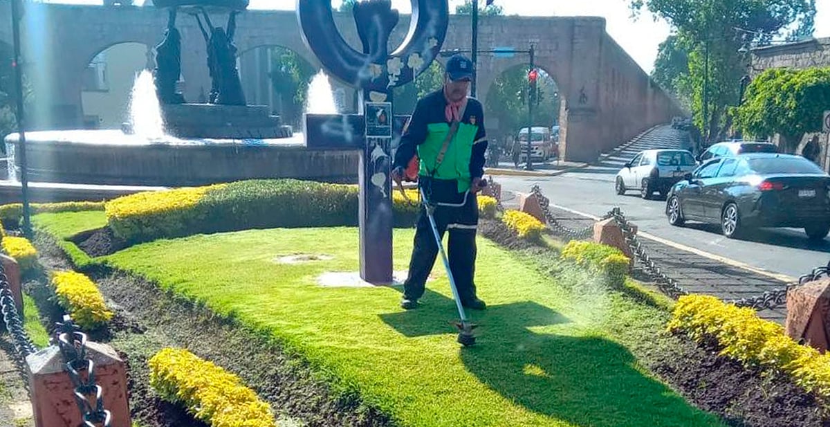 Gobierno de Morelia interviene áreas verdes en zona de las Tarascas