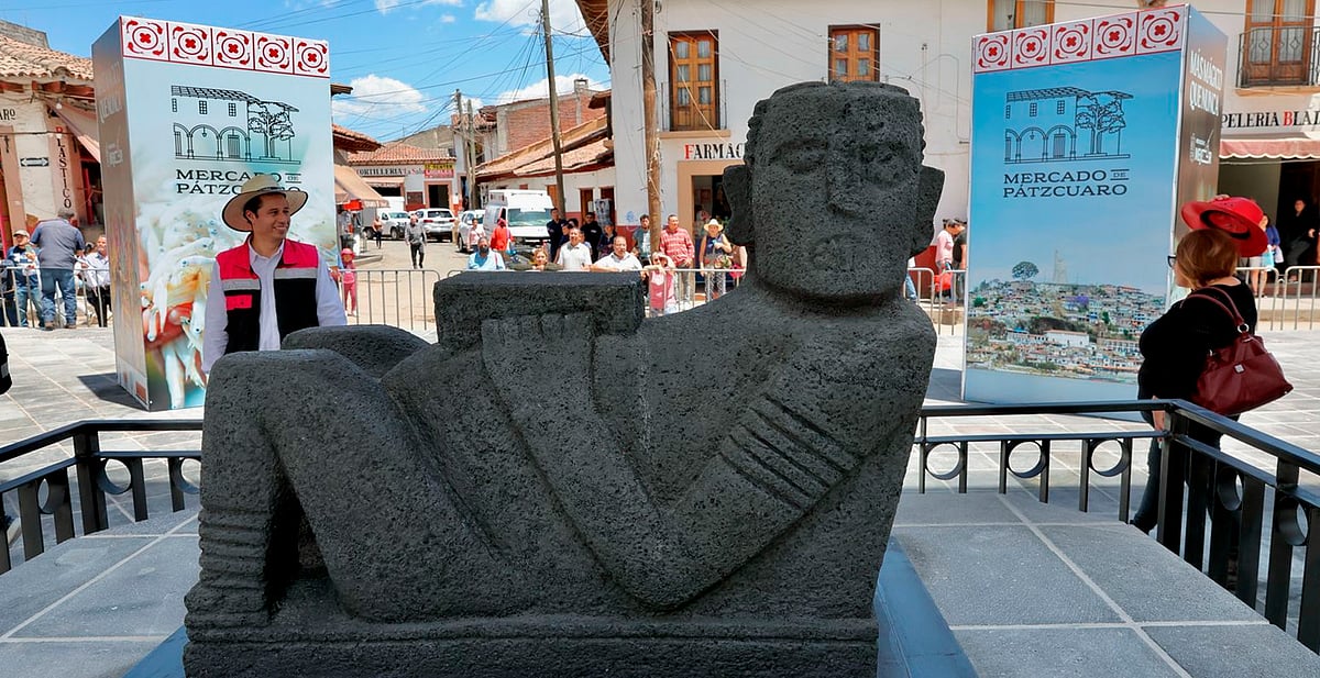 Nuevo Mercado de Pátzcuaro alberga réplica de Chac Mool: Gladyz Butanda