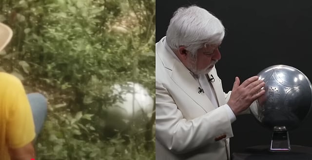 Jaime Maussan analiza esfera metálica caída en Colombia con símbolos ...