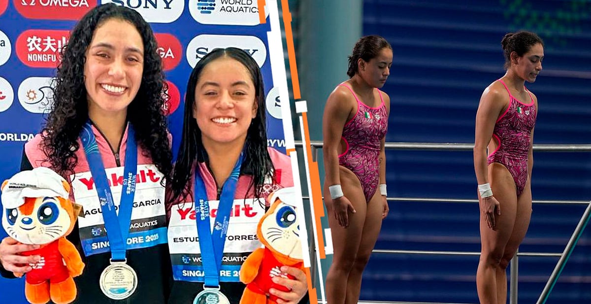 México gana medalla de plata en clavados sincronizados en Singapur 2025