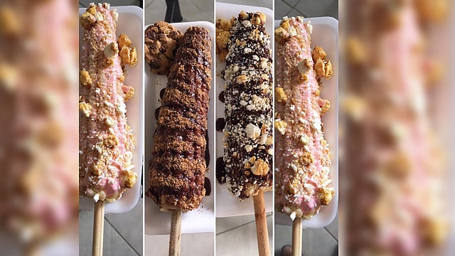 Los tradicionales elotes, ahora con Nutella, bombones ¡y hasta chocolate!