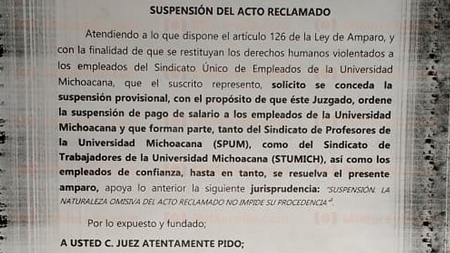 Pide SUEUM en amparo suspender pagos a SPUM y STUMICH