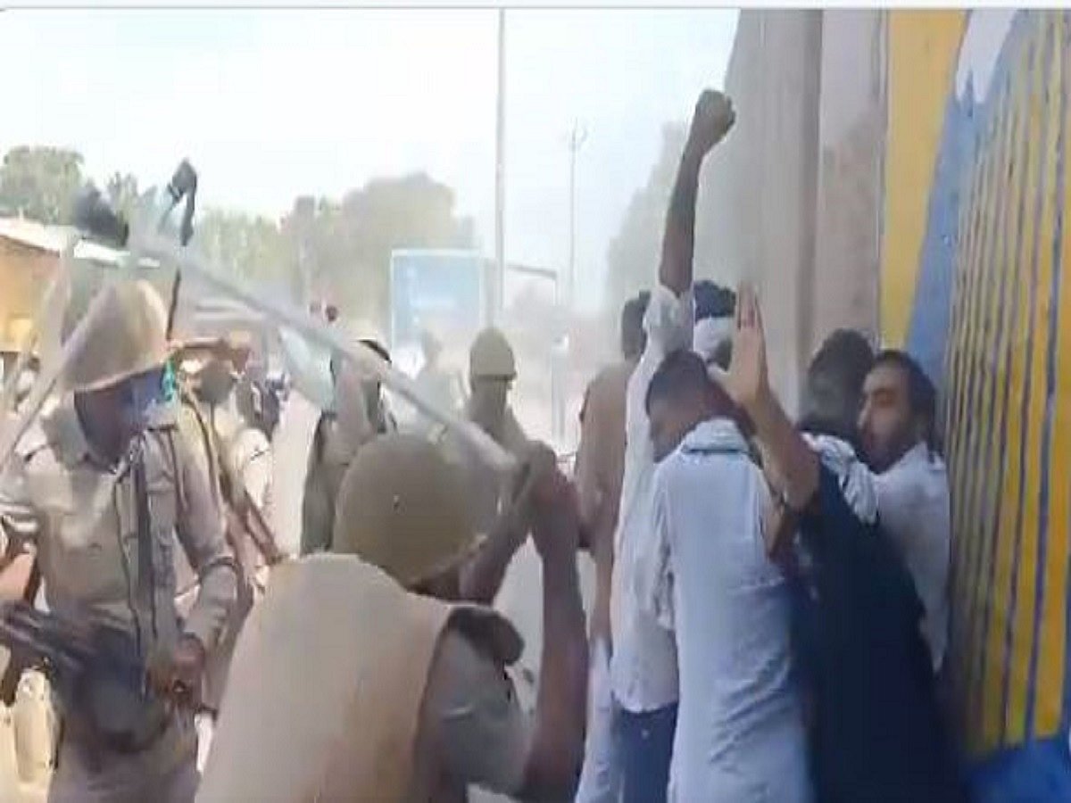 UP Police lathicharge RLD leader and former MP Jayant Chaudhary in Hathras