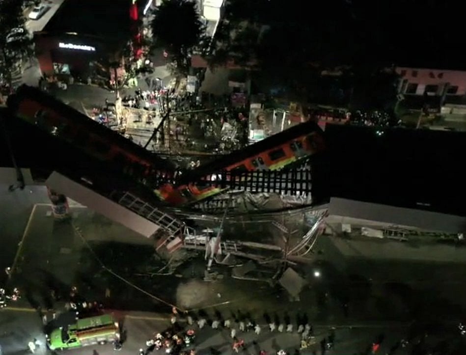 20 dead in Mexico City underground rail bridge collapse