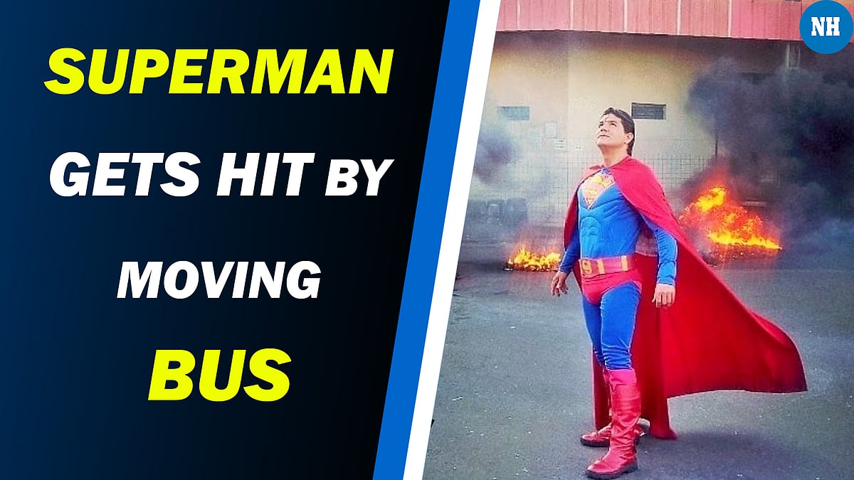 Stunt Gone Wrong: Man Dressed As Superman Gets Hit by Moving Bus After ...