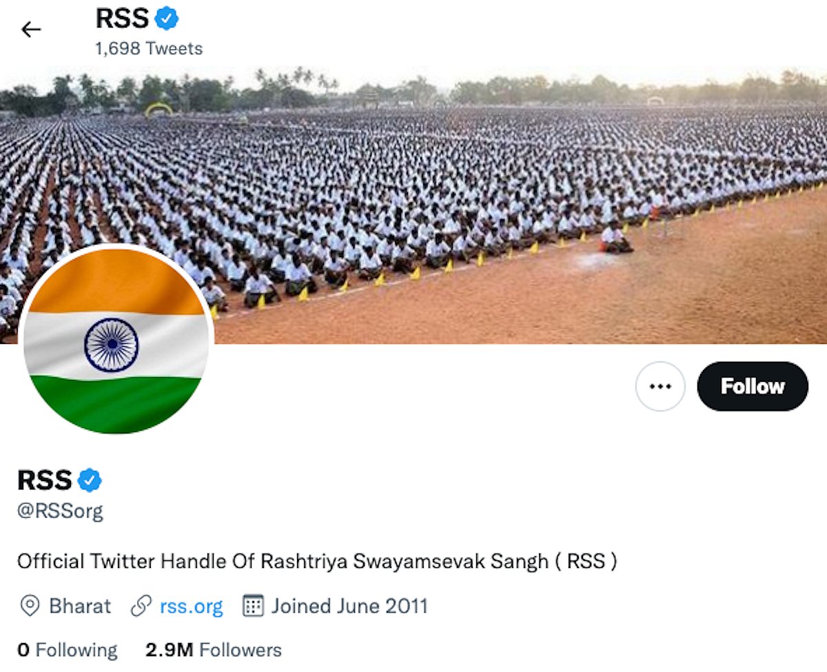 RSS changes profile pictures of its social media accounts to national flag