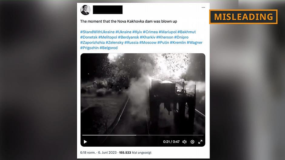Fact check: Viral video of the Kakhovka dam explosion is old