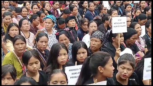 Thousands of Meitei and Kuki women organised massive protests across ...