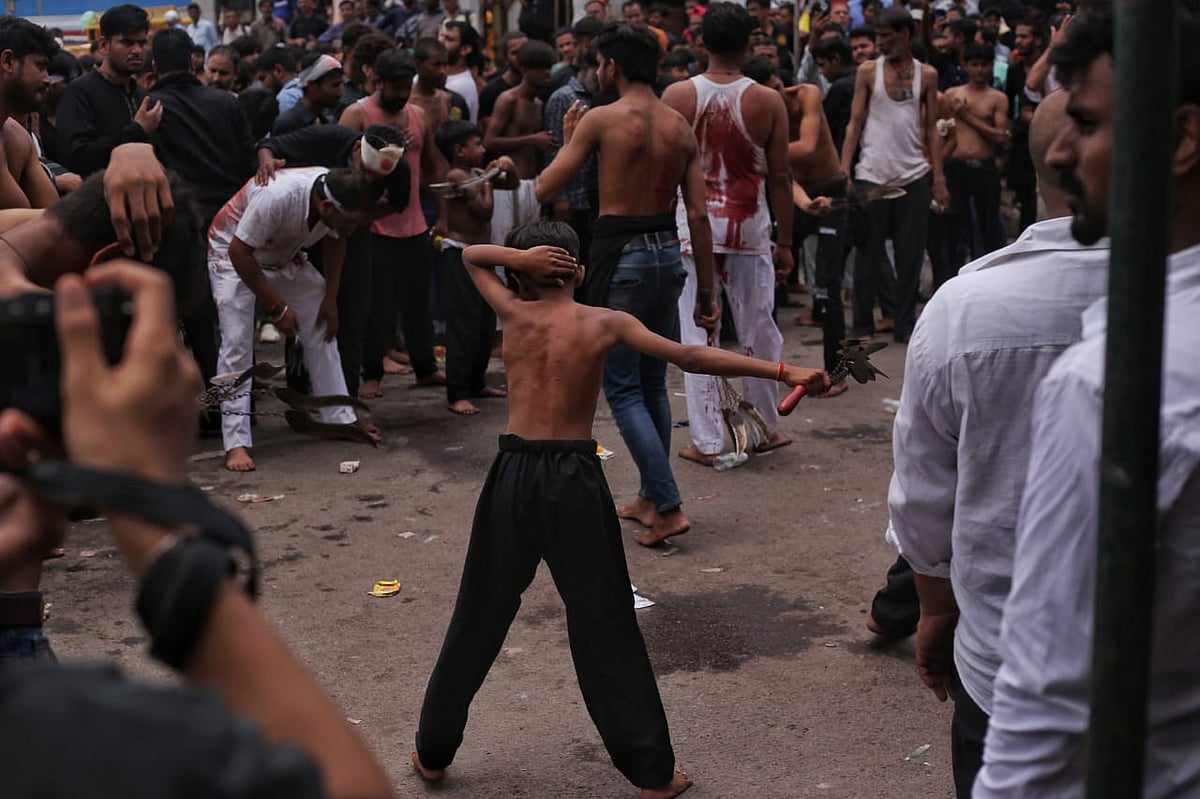 In Photos: Shia Muslims in Delhi observe Muharram today with a procession