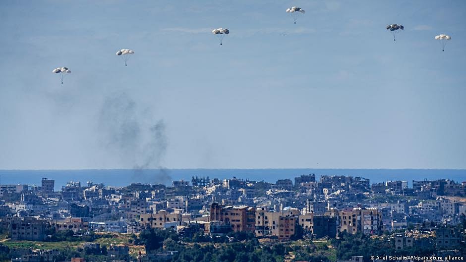 Israel-Hamas war: US, Jordan air-drop aid to Gaza residents