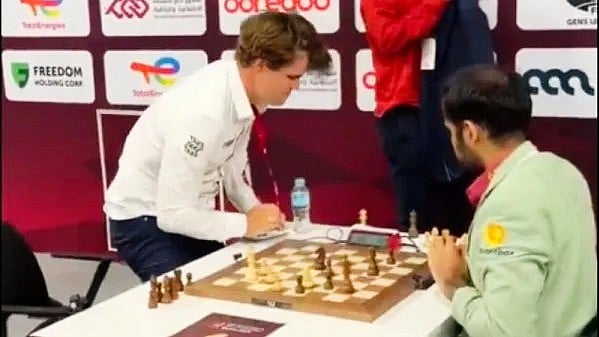 World Blitz: Carlsen’s table-thumping after shock loss to Erigaisi goes ...