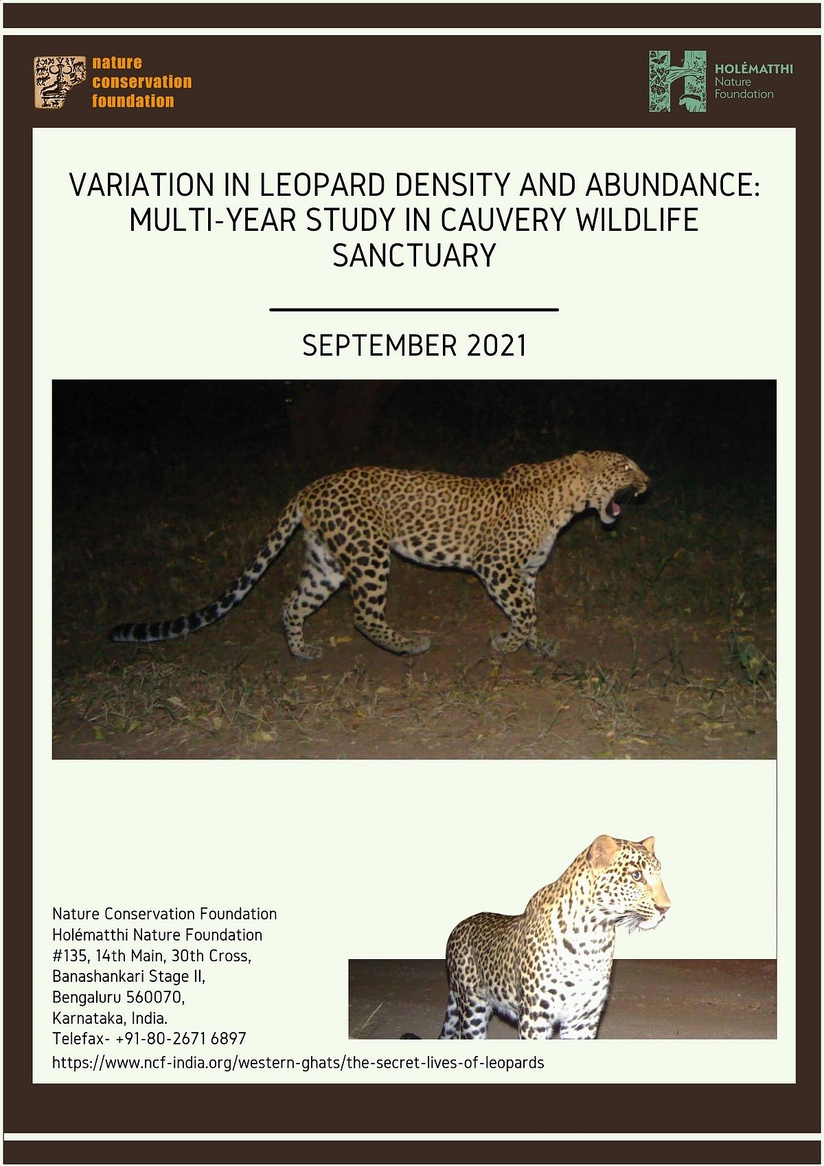 Variation in leopard density and abundance: Multi-year study in Cauvery ...