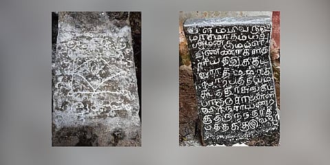 Grantha inscriptions in Tamil found on stones in Tiruppur temples
