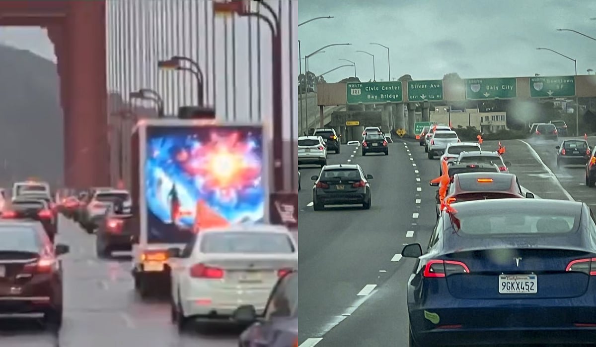 Spectacular car rally, Tesla light show dedicated to Lord Ram enthrals ...