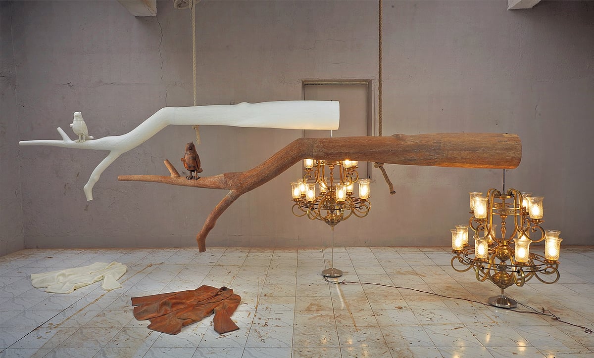 Sudarshan Shetty's exhibition weaves tales through art installations