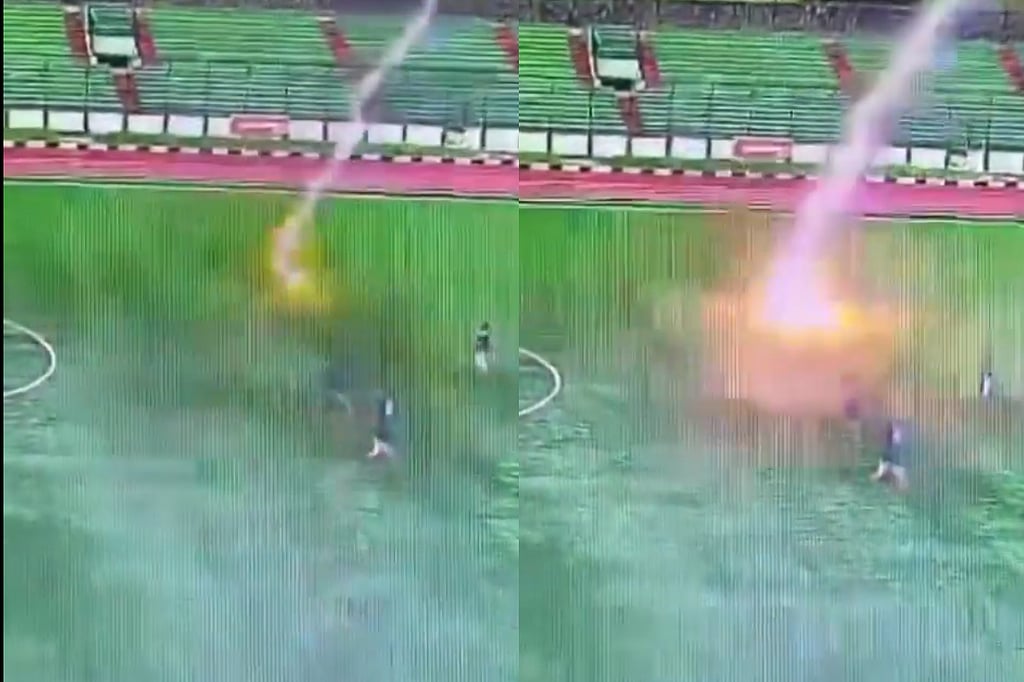 Footballer dies after hit by lightning strike during match in Indonesia ...