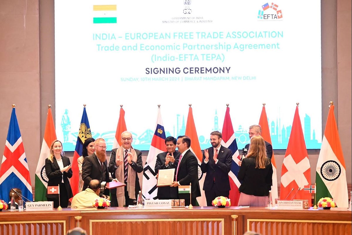 India signs Free Trade Agreement with EFTA