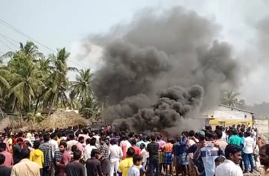 Protests erupt in Kakinada over alleged chemical release by Aurobindo ...