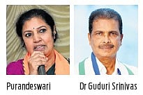 Intense battle likely between Daggubati Purandeswari, Guduri Srinivas ...