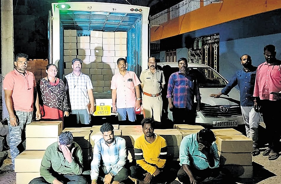 Puducherry bootleggers busted, 5K liquor bottles seized